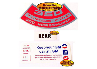 1969 CAMARO INDY PACE CAR COWL INDUCTION SS 350 300HP ENGINE DECAL SET ...
