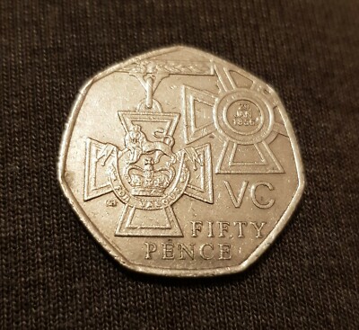 50p Coin Fifty Pence VC Victoria Cross 60 Years Aniversary Circulated ...