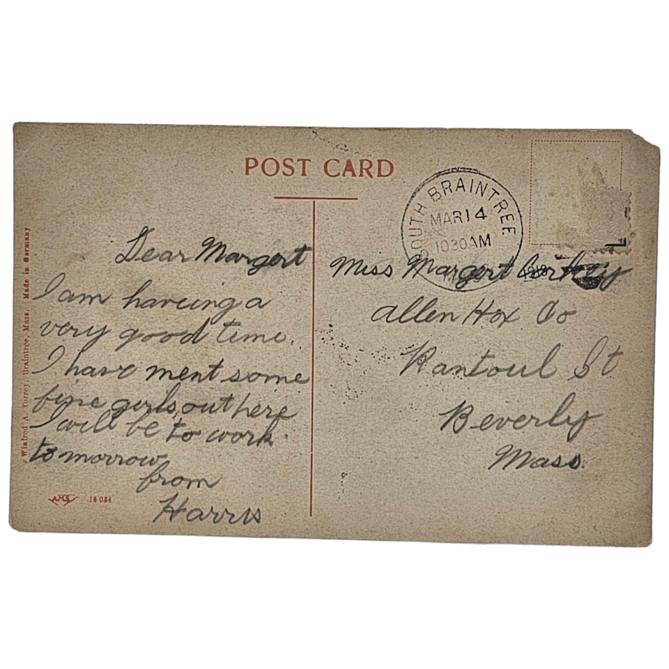 Town Hall & Thayer Library Braintree Massachusetts Postcard Vintage | eBay