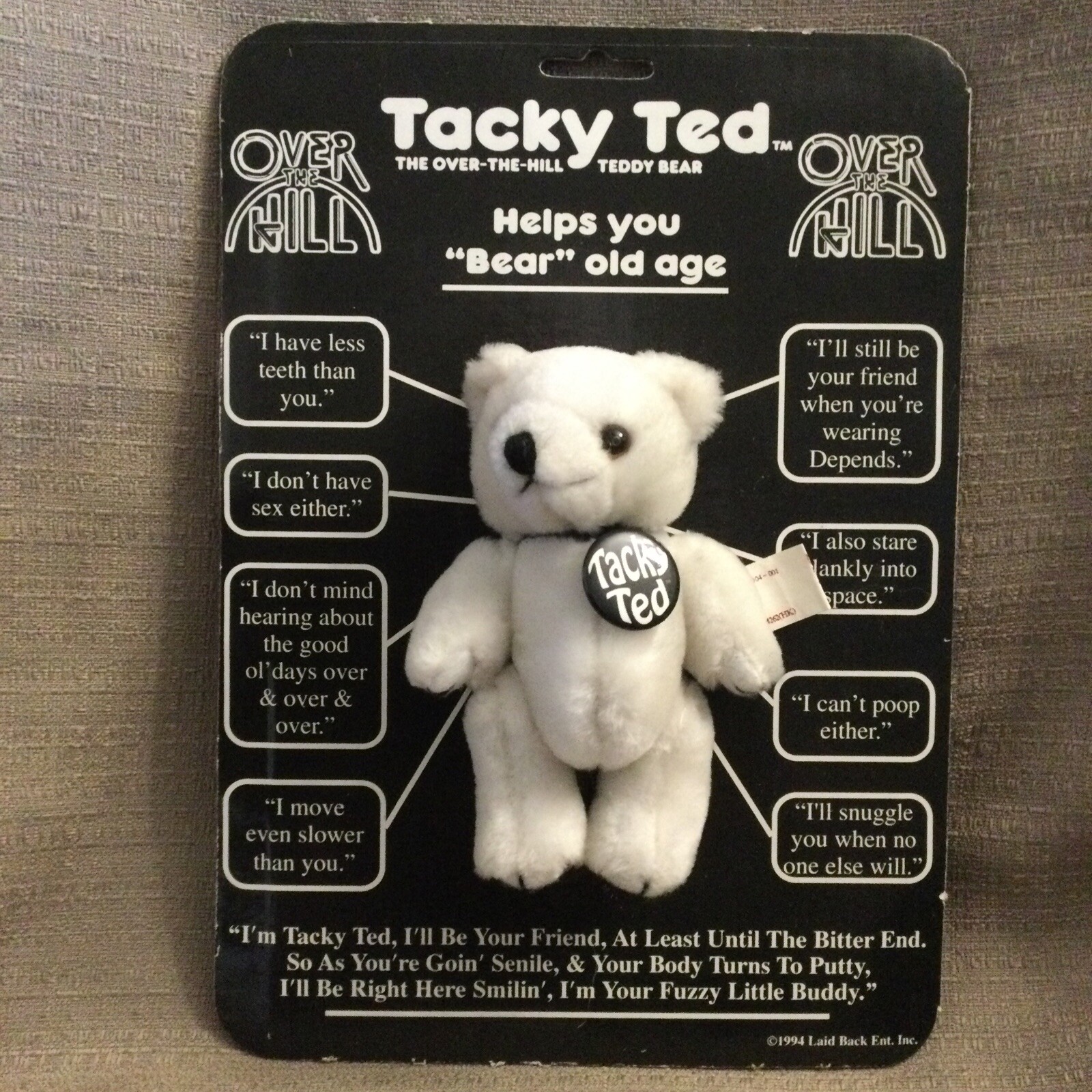 Tacky Ted The Over The Hill Teddy Bear Gag Gift | eBay