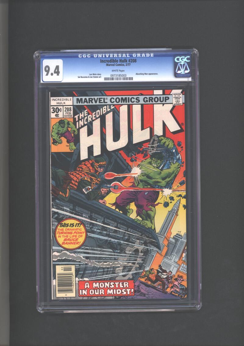 Incredible Hulk #208 CGC 9.4 Absorbing Man App 1977 | eBay