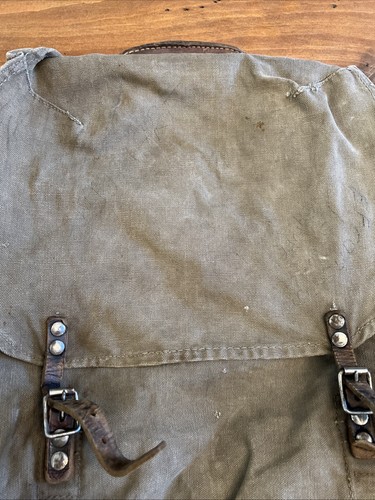 Vintage M39 Swedish Army WW2 Military Canvas Leather Rucksack Backpack ...