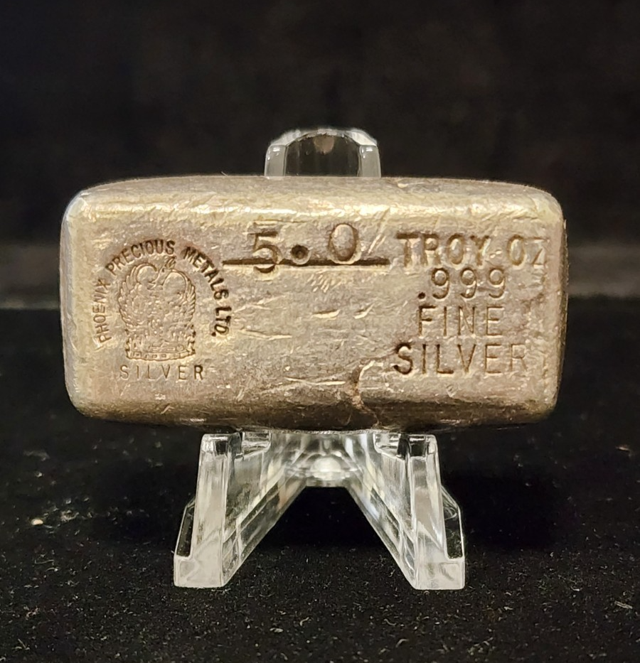 Vintage Phoenix Precious Metals (PPM - Arizona) 5.0 oz Poured Silver ...