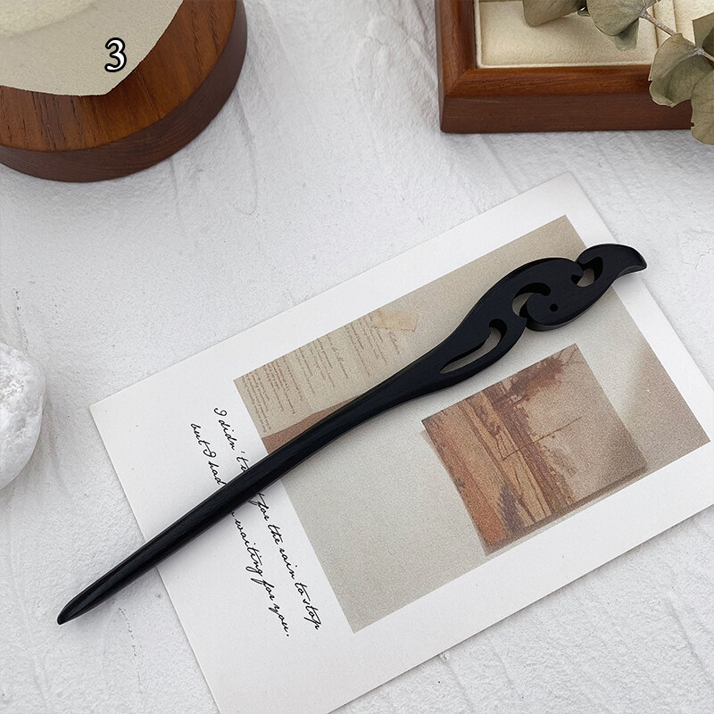 Retro Women Carved Wooden Hair Pin Hair Stick Traditional Hair Pins ...