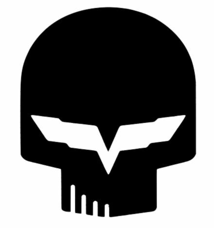 Corvette Racing C6 Jake Skull Logo Vinyl Sticker Decal 2" 4" 6" 8" 10 ...