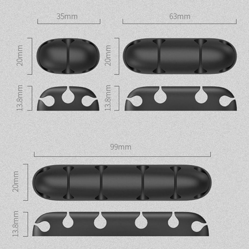 Silicone USB Cable Winder 3/4/6/8 Holes Wire Management Clips Auto ...