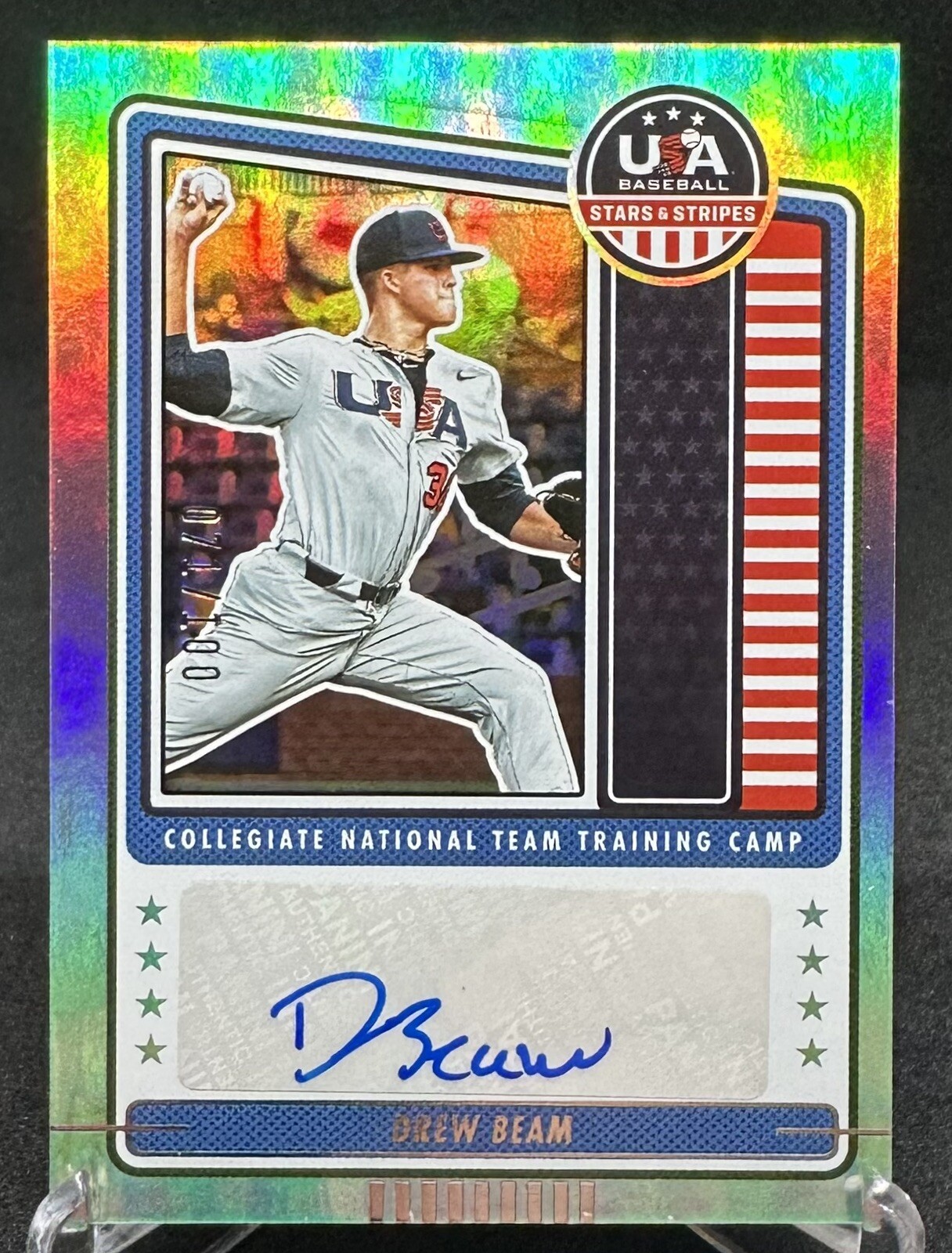 Drew Beam 2023 Panini Stars & Stripes Holo Foil Autograph /100 #CNTC-DB ...