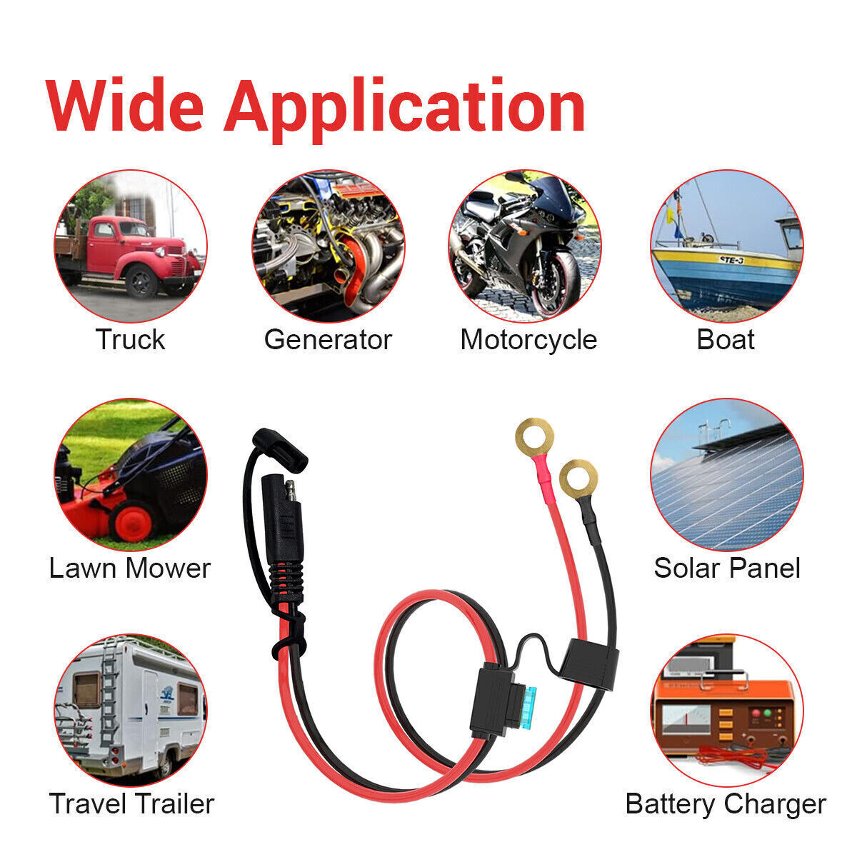 3M 14AWG SAE to O Ring Battery Cable Tender Terminal Connector ...