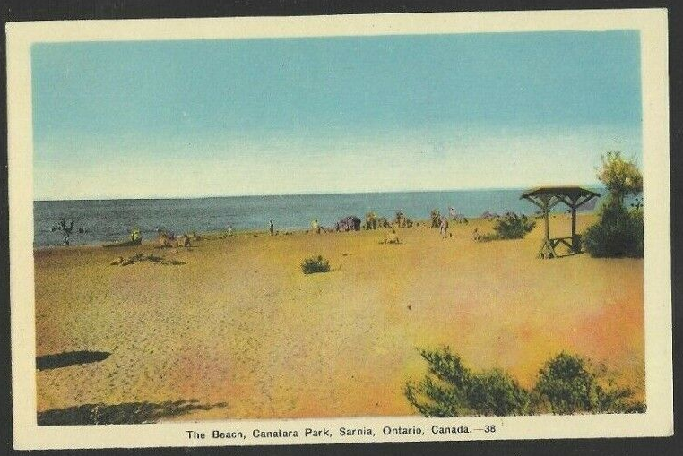 pk89497:Postcard-Vintage View of the The Beach at Canatara Park,Sarnia ...