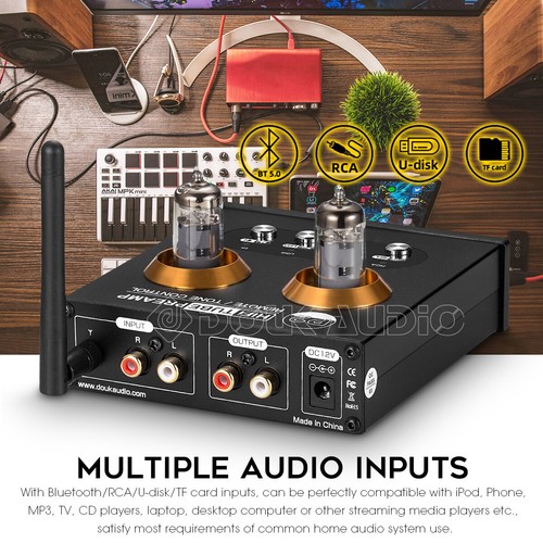 Douk Audio P2 Bluetooth Vacuum Tube Preamp Headphone Amplifier USB ...