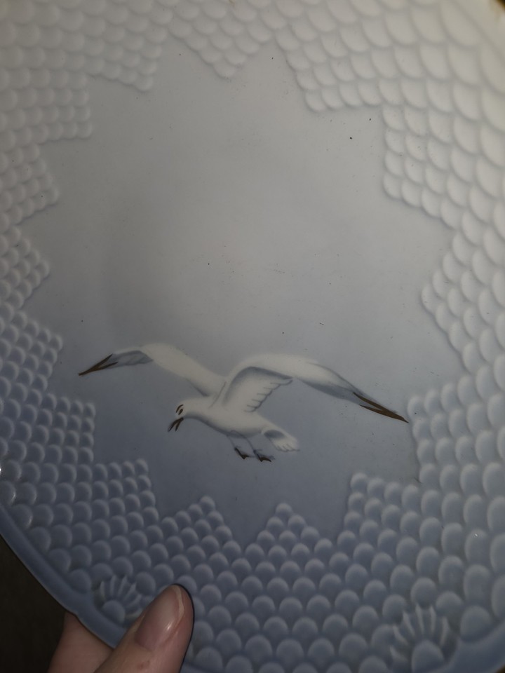 B&G Bing Grondahl Denmark Seagull Blue Footed Bowl /Compote 1952-1957 ...