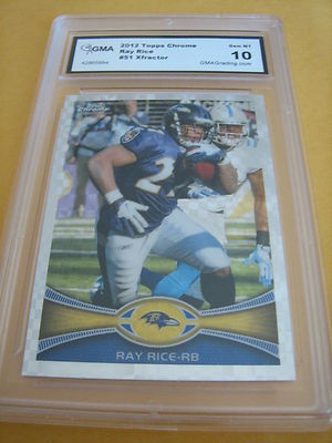 RAY RICE RAVENS 2012 TOPPS CHROME XFRACTOR # 51 GRADED 10 | eBay
