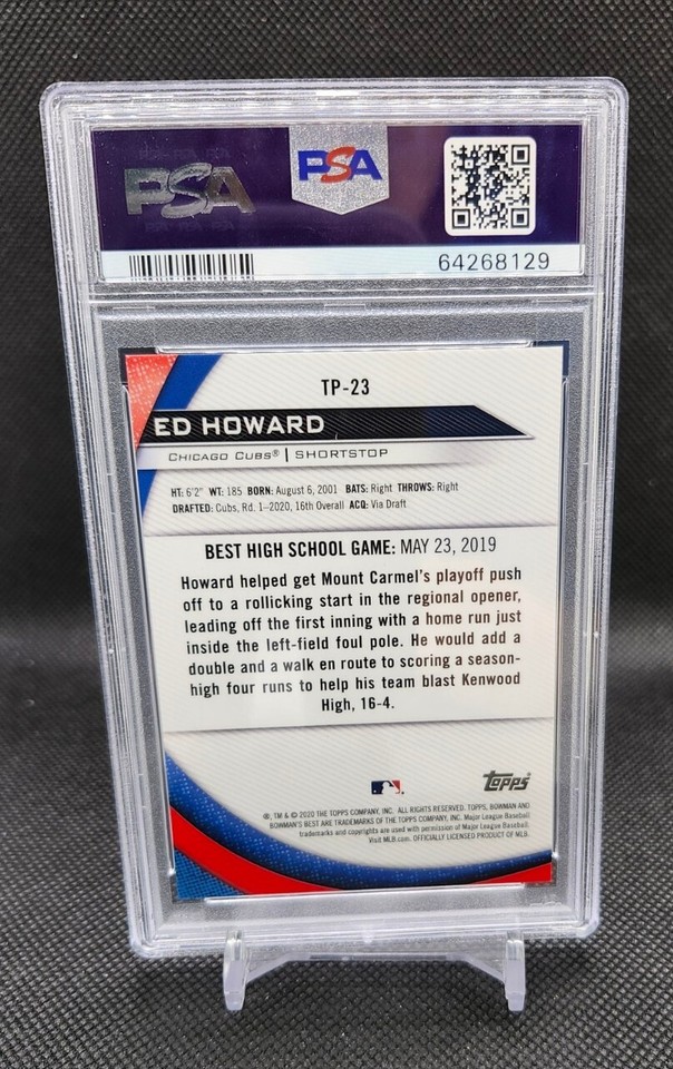 S398 Ed Howard 2020 Bowman's Best Orange Refractor #TP-23 #d /25 - PSA ...