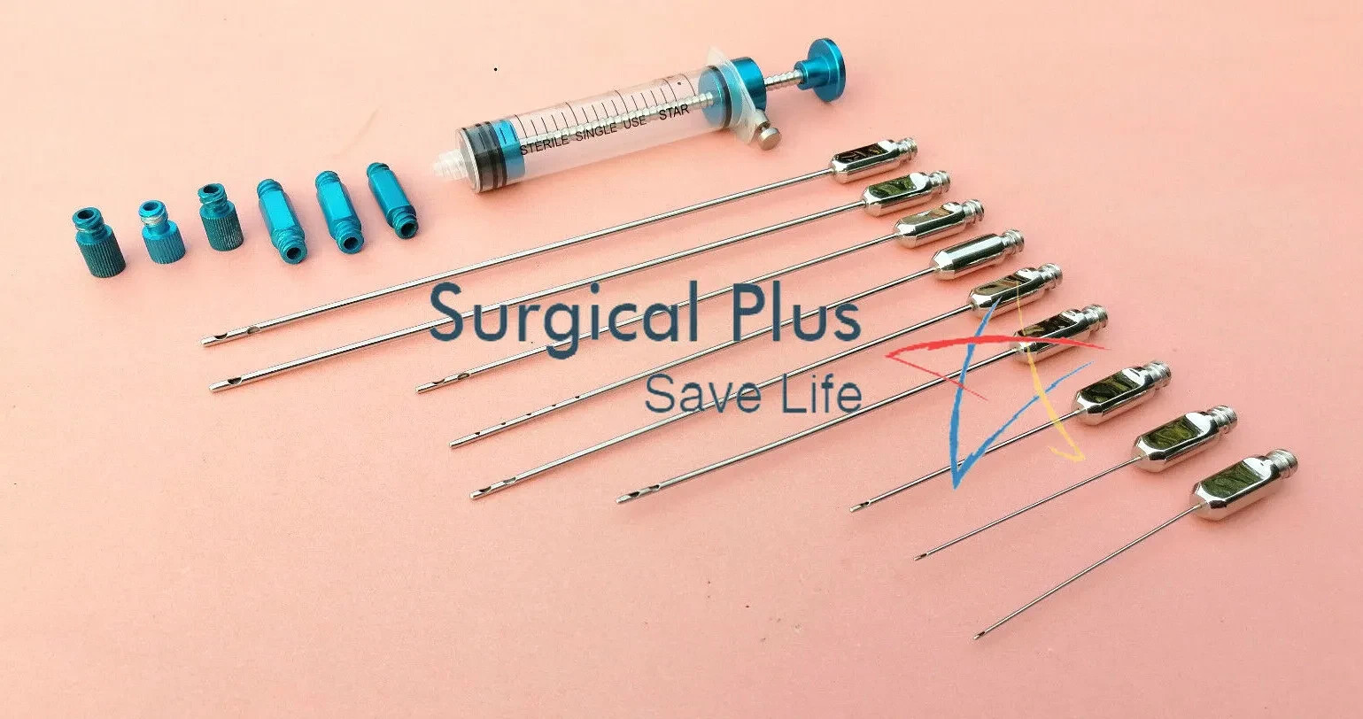 Facial LipoSuction Luer Lock Set Plastic & Cosmetic Fat Grafting Mesh ...