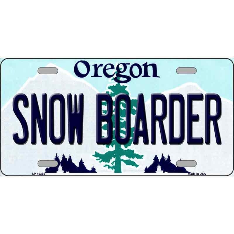 Snow Boarder Oregon License Plate Metal Sign Plaque Car Truck Wall Home ...