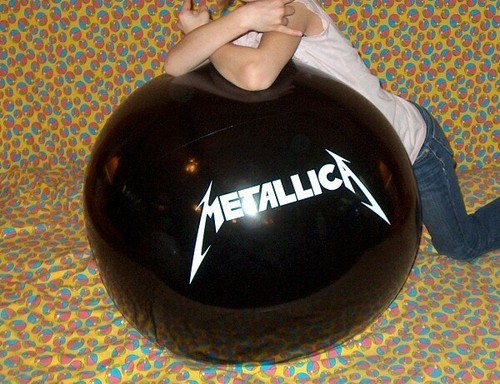 36" METALLICA Inflatable Beach Ball - Jet Black Vinyl Concert Tour ...