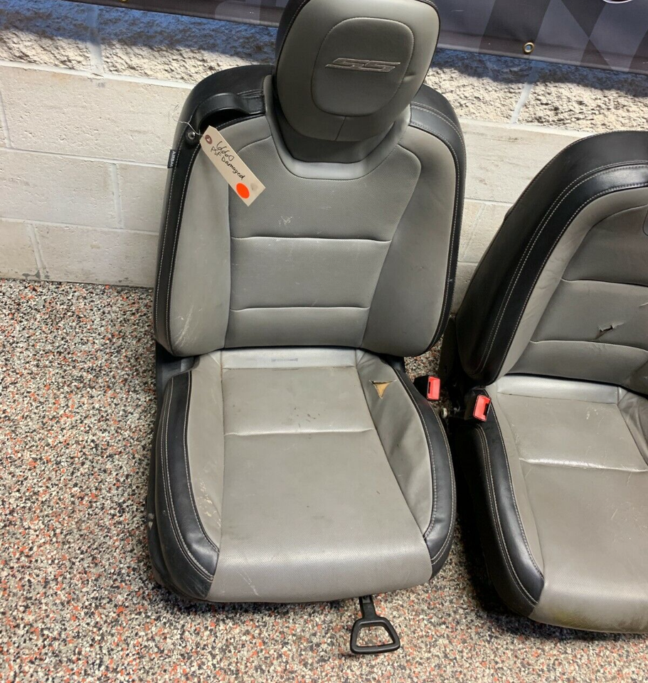2011 CHEVROLET CAMARO SS OEM GREY LEATHER FRONT REAR SEATS COUPE | eBay