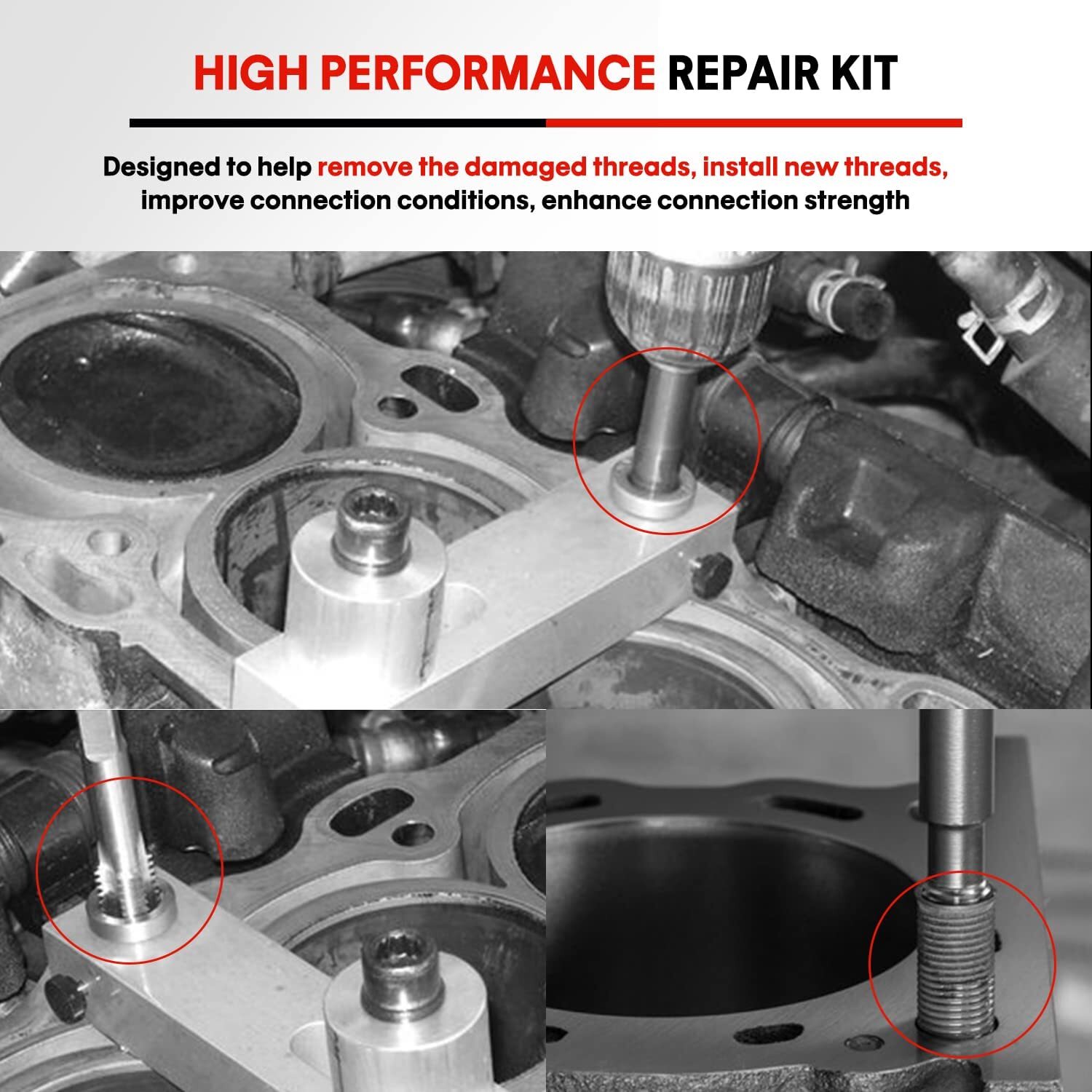 M11x1.5 Head Bolt Thread Repair Kit 35119S for Cadillac Honda Toyota GM ...