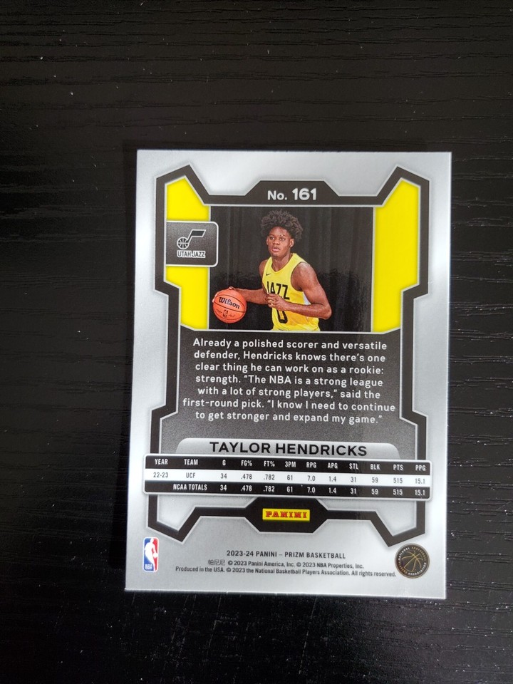 Taylor Hendricks - 2023-24 Panini Prizm Basketball Base Rookie Card RC ...