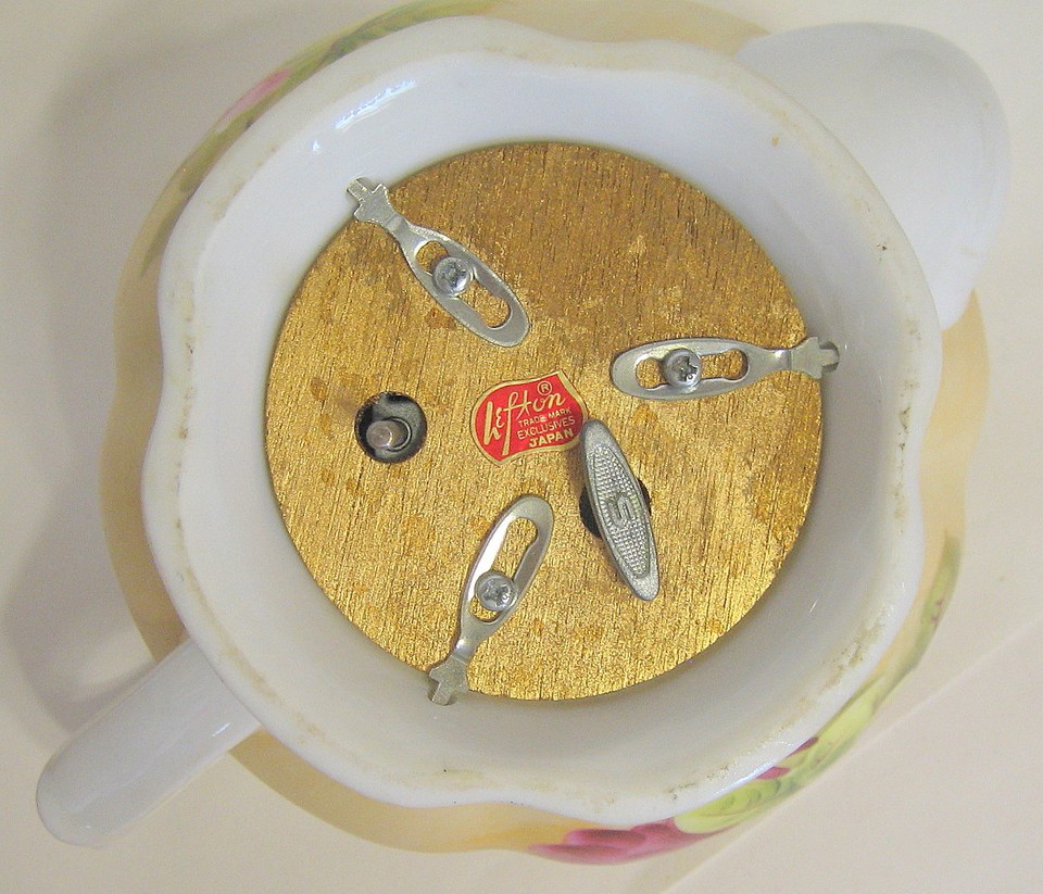 Lefton Rose Teapot Music Box Duo Plays Tea For Two Hand Painted Floral ...