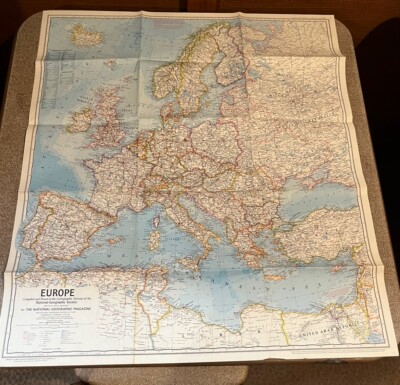 1969 NATIONAL GEOGRAPHIC EUROPE WALL MAP 26.5" x 30" | eBay