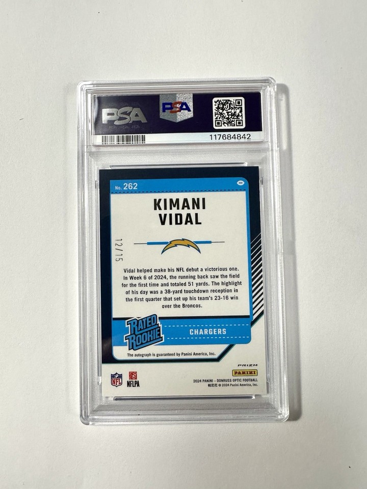 2024 Donruss Optic Kimani Vidal Rated Rookie Blue Cracked Ice Auto /15 ...