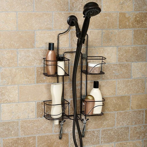Bronze Expandable Over the Shower Head Caddy Hand Held Holder Storage ...