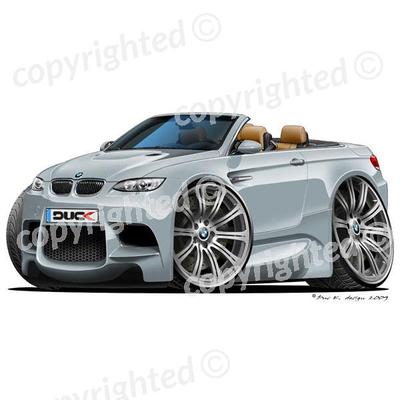 To Fit BMW E93 M3 Cabriolet - Vinyl Wall Art Sticker - Silver | eBay UK