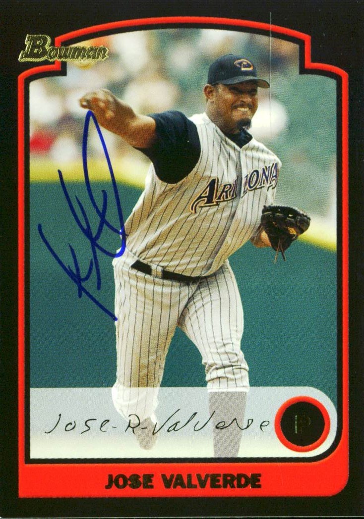 D-Backs Jose Valverde Authentic Signed Card 2003 Bowman RC #BDP16 w ...