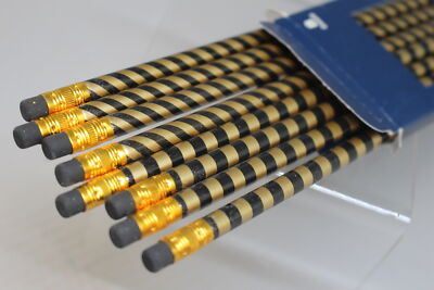 Extra Fancy Pencils - #2 HB - Black & Gold - Pack of 8 - New | eBay