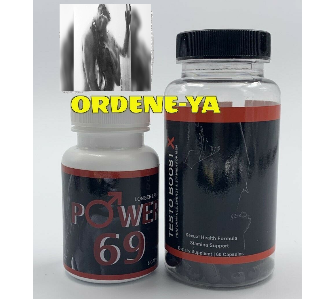 1 Power 69 + 1 Testo Boost 3X Sexual Health Potency Men More Sexive Max ...