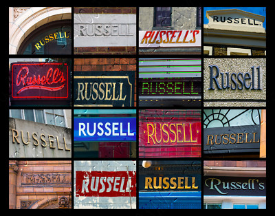 RUSSELL Name Poster featuring photos of actual signs | eBay
