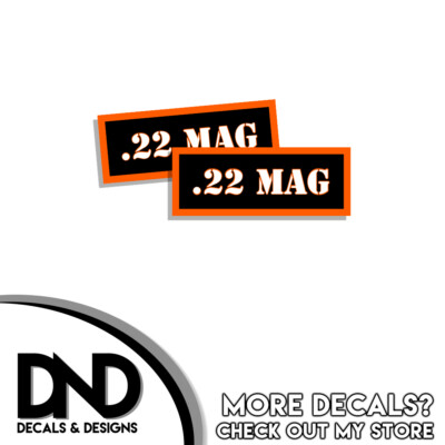 .22 Mag Ammo Can Decal Gun Ammunition Box Firearm Orange Sticker OR - 2 ...