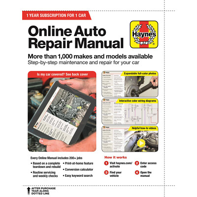 Haynes Manual EAC1111 Car Maintenance Online Auto Repair Manual Access ...
