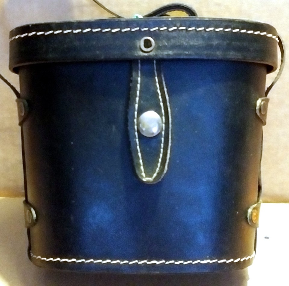 RARE VINTAGE BLACK LEATHER BINOCULAR CASE ONLY WITH SHOULDER STRAP ...
