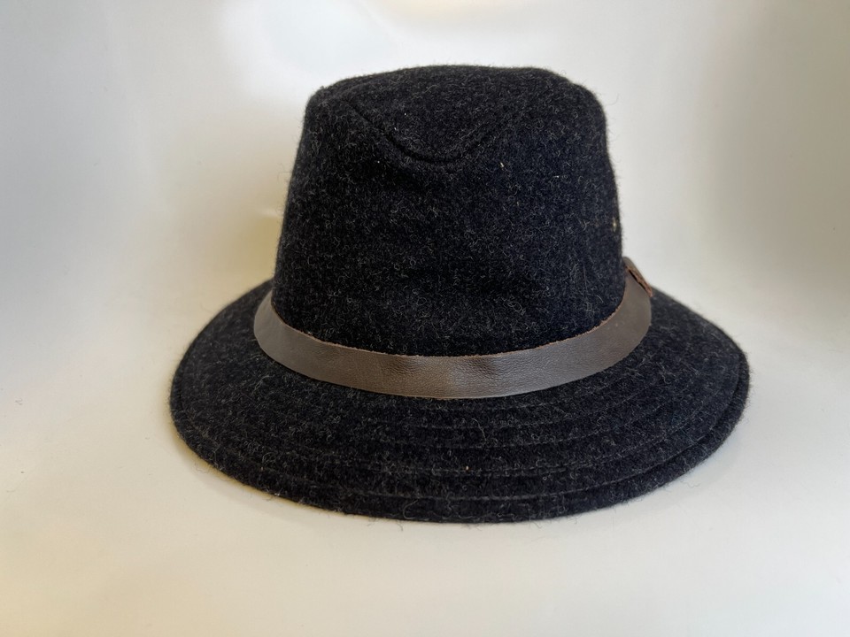 Filson Mens Black Virgin Wool Round Shaped Fedora Hat Size Large | eBay