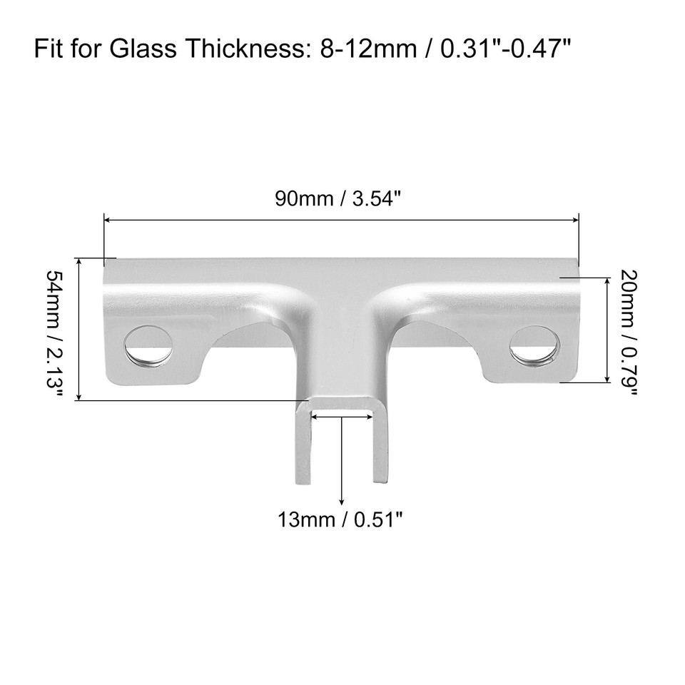 Glass Fixing Clip, 6pcs for 8-12mm Aluminum Alloy T-shaped Glass ...