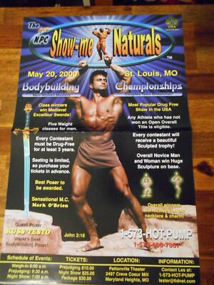 Powerhouse SHOW-ME NATURALS bodybuilding muscle contest poster RUSS ...