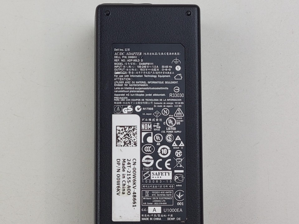 Genuine Dell OEM DA90PM111 90W 19.5V 4.62A Laptop AC Power Adapter ...