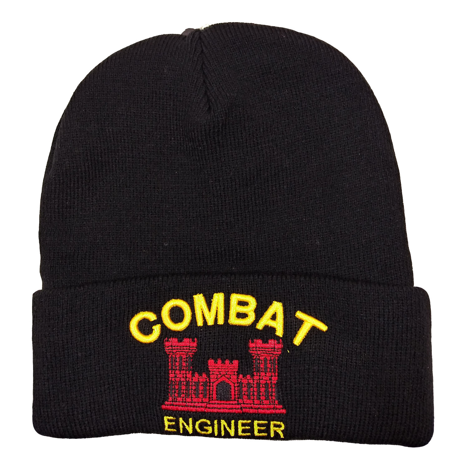 US MILITARY COMBAT ENGINEER CUFFED BEANIE KNIT SKULL CAP | eBay