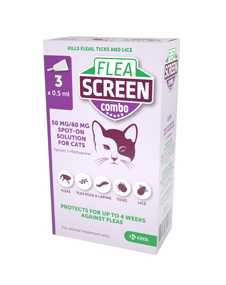 FLEA SCREEN combo Spot On for Dogs & Cats - Kills Fleas, Flea Eggs ...
