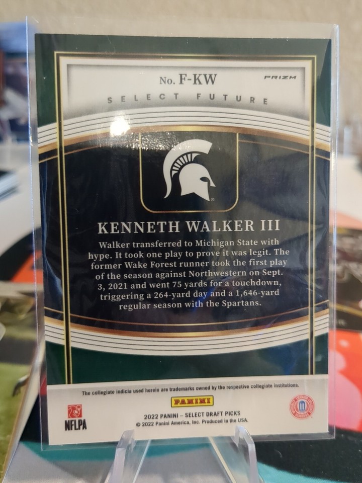 2022 Select Draft Picks Kenneth Walker Future Silver Prizm Rookie RC #F ...