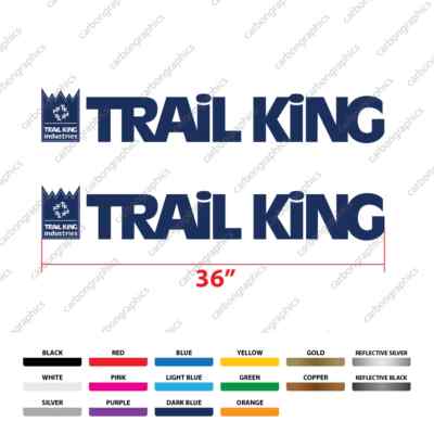 36” Trail King Trailers Logo Decal Sticker - Pair (x2) | eBay