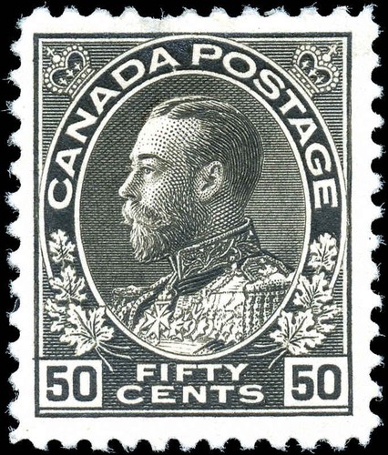 Canada 50c Scott #120a Wet Print Mint H F+ 1912 Admiral Stamp | eBay