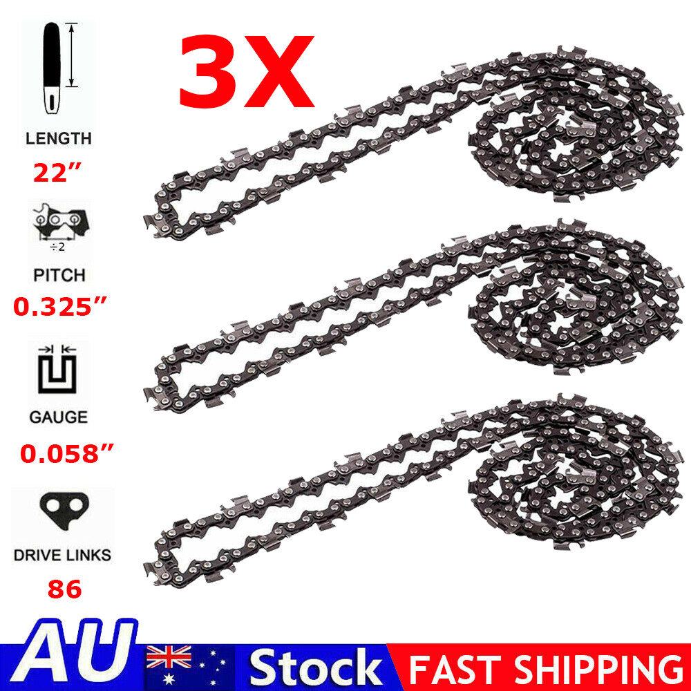 3PCS CHAINSAW CHAIN 22" INCH 325 058 86DL Links For BAUMR-AG SX75 MTM ...