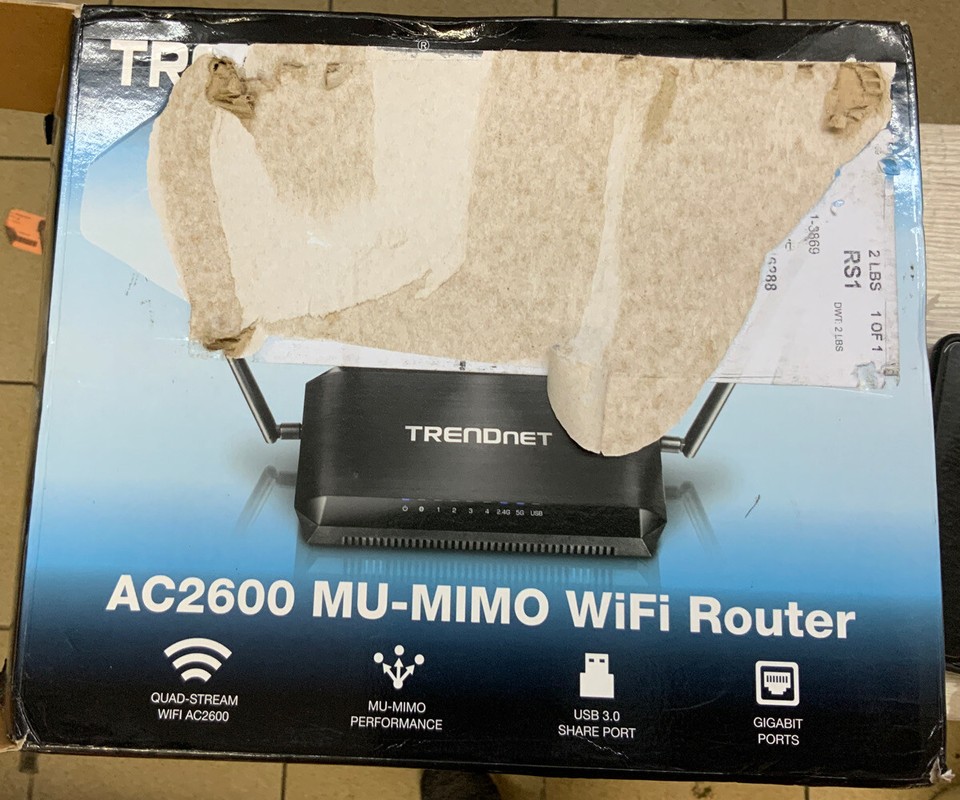 Trendnet Ac2600 MU-MIMO WiFi Router Quad Stream, Distressed Box ...