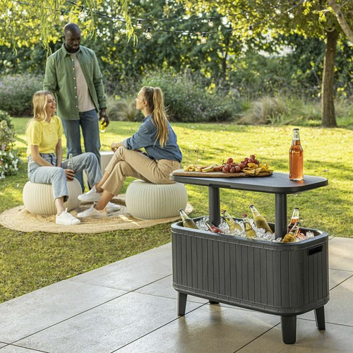 Keter Bevy Bar 56L Cool Drinks Cooler Ice Box Party Summer Garden ...