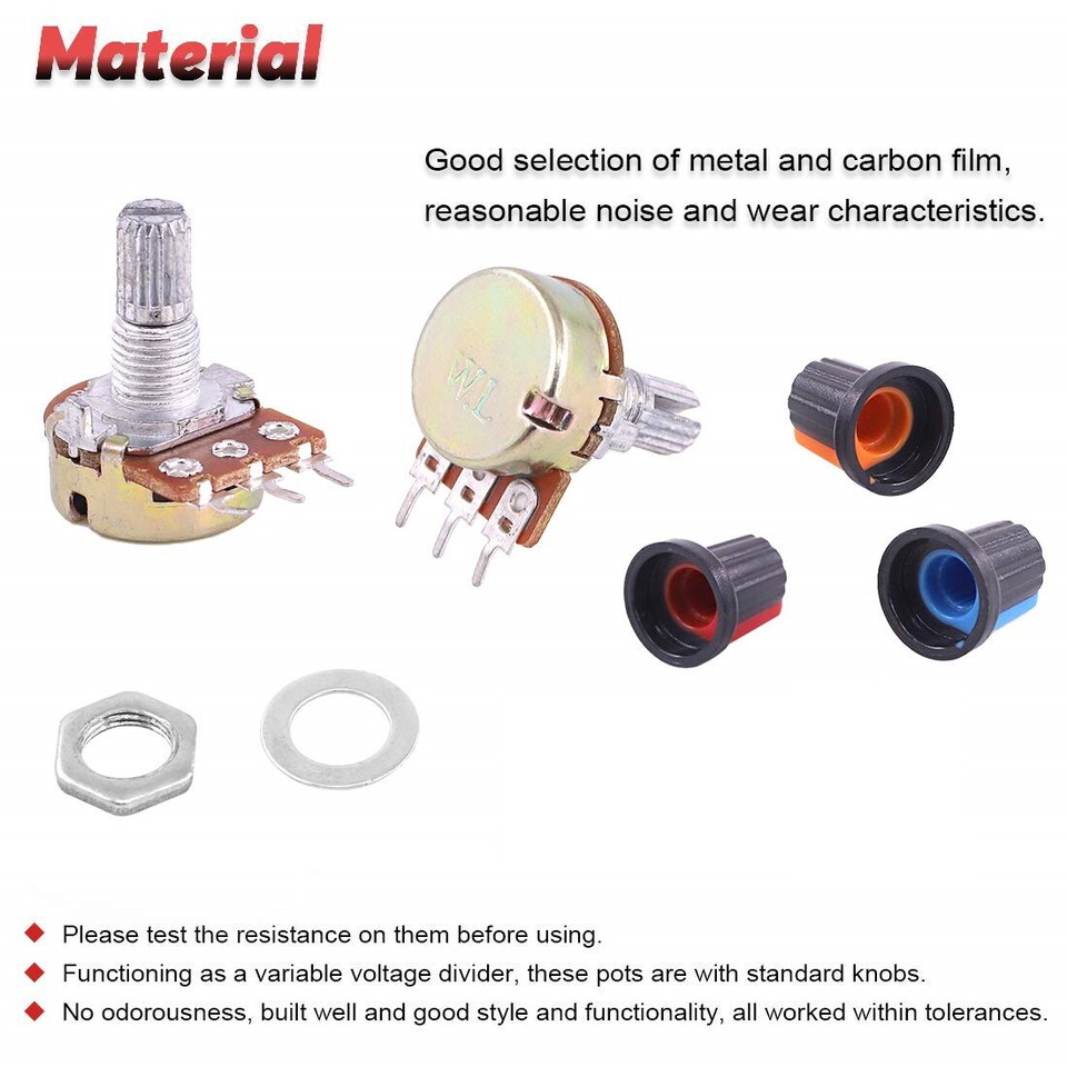 US Stock 10 Units 10K B10K OHM Linear Taper Rotary Potentiometer POT ...