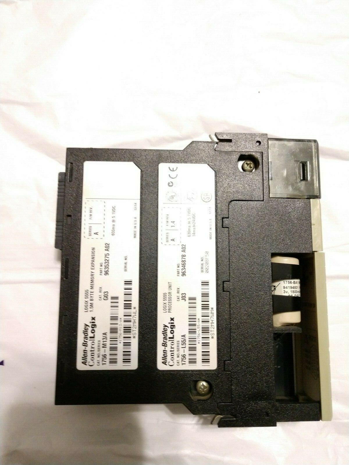 1756-L55 /A CONTROLOGIX PROCESSOR W/ M13 MEM ALLEN BRADLEY PLC ...