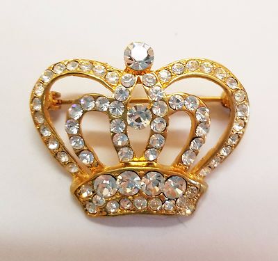 VINTAGE Jewel Crown Pin Goldplated | eBay